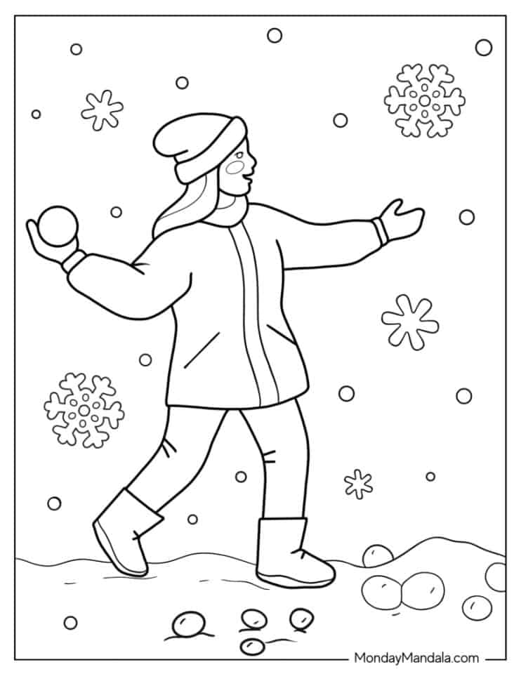 60 Winter Coloring Pages (Free PDF Printables)