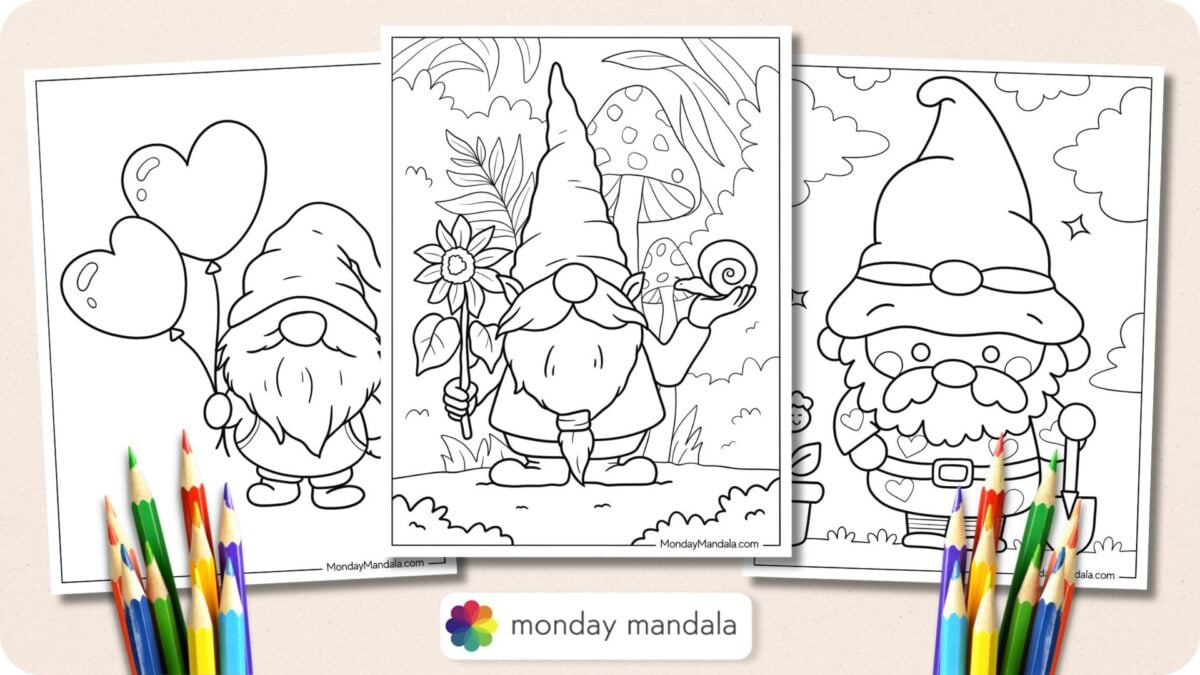 32 Gnome Coloring Pages (Free PDF Printables)