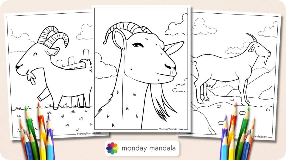 20 Goat Coloring Pages (Free PDF Printables)