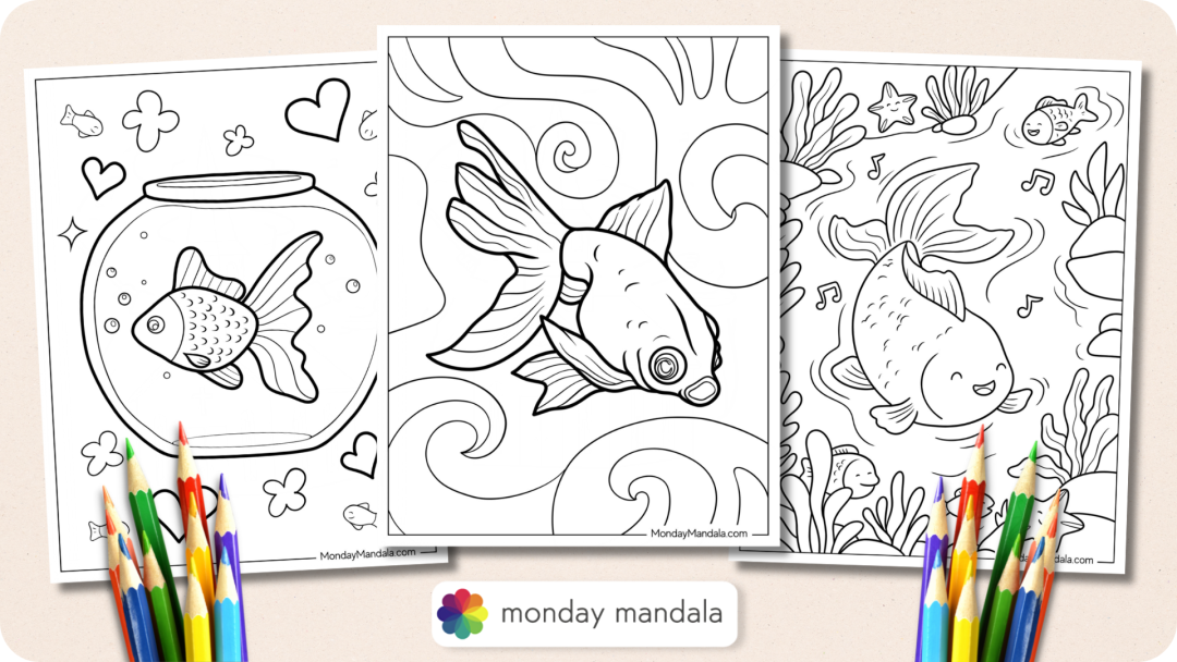 32 Goldfish Coloring Pages (Free PDF Printables)