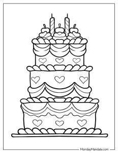 38 Cake Coloring Pages (Free PDF Printables)
