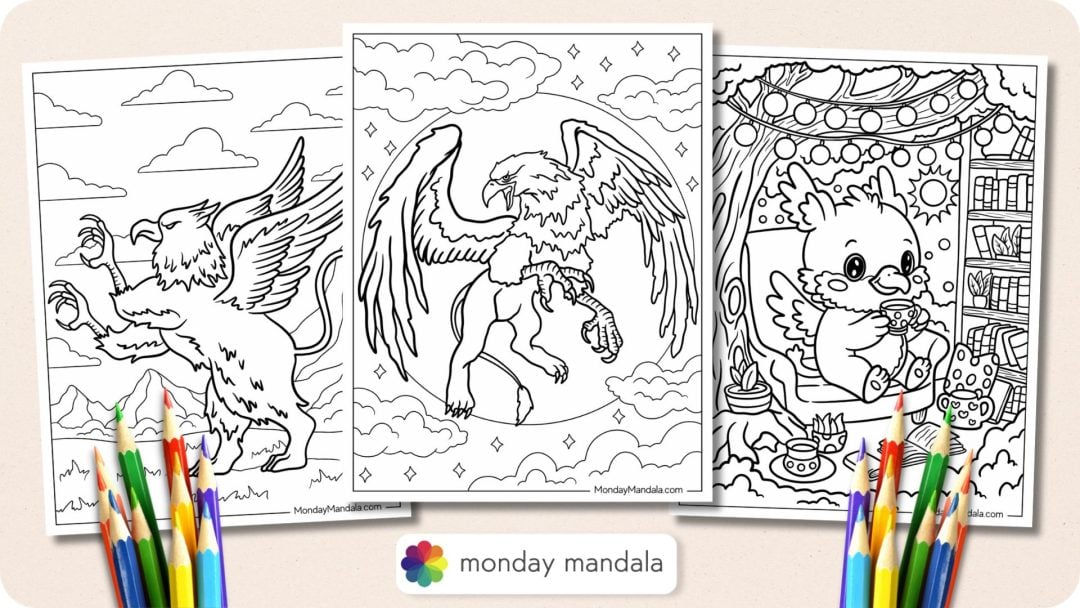 17 Griffin Coloring Pages (Free PDF Printables)