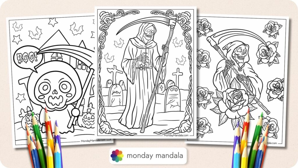 37 Grim Reaper Coloring Pages (Free PDF Printables)