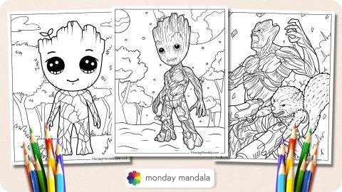 20 Groot Coloring Pages (Free PDF Printables)