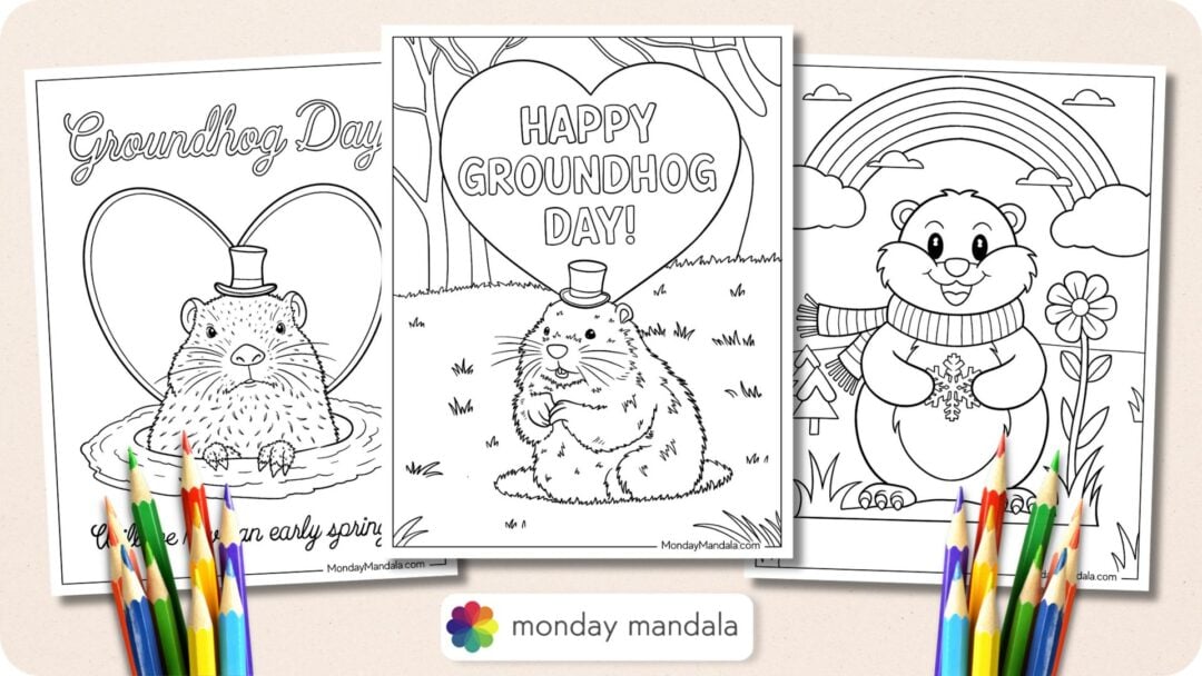 25 Groundhog Day Coloring Pages (Free PDF Printables)