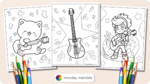 20 Guitar Coloring Pages (Free PDF Printables)