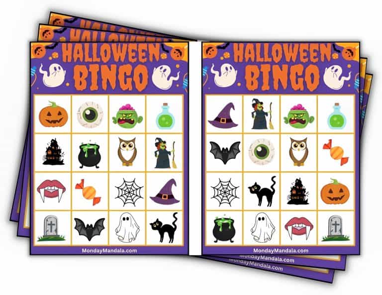 180 Halloween Bingo Cards (Free PDF Printables)