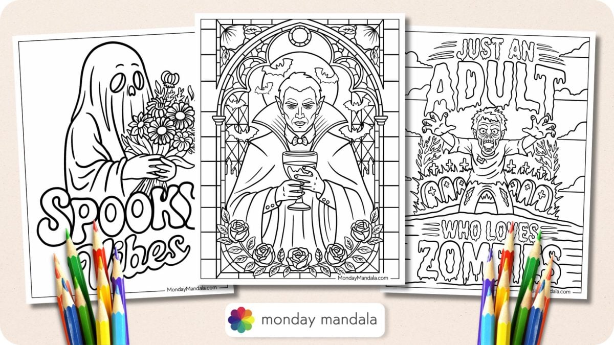 40 Halloween Coloring Pages for Adults (Free Printables)