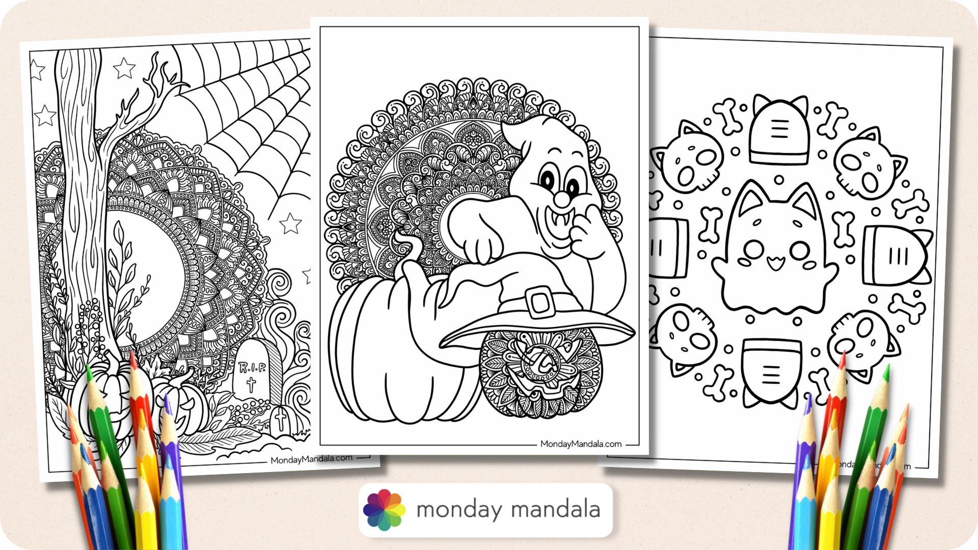 14 Halloween Mandala Coloring Pages Free PDF Printables 