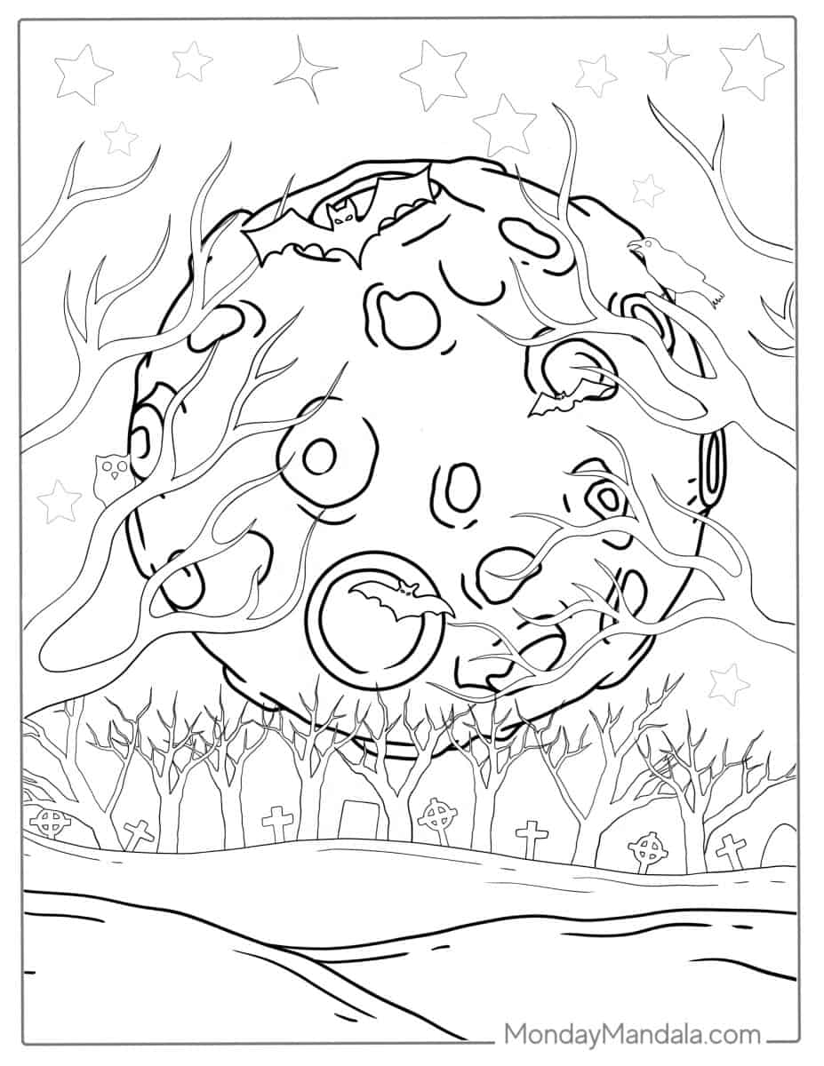 26 Moon Coloring Pages (Free PDF Printables)