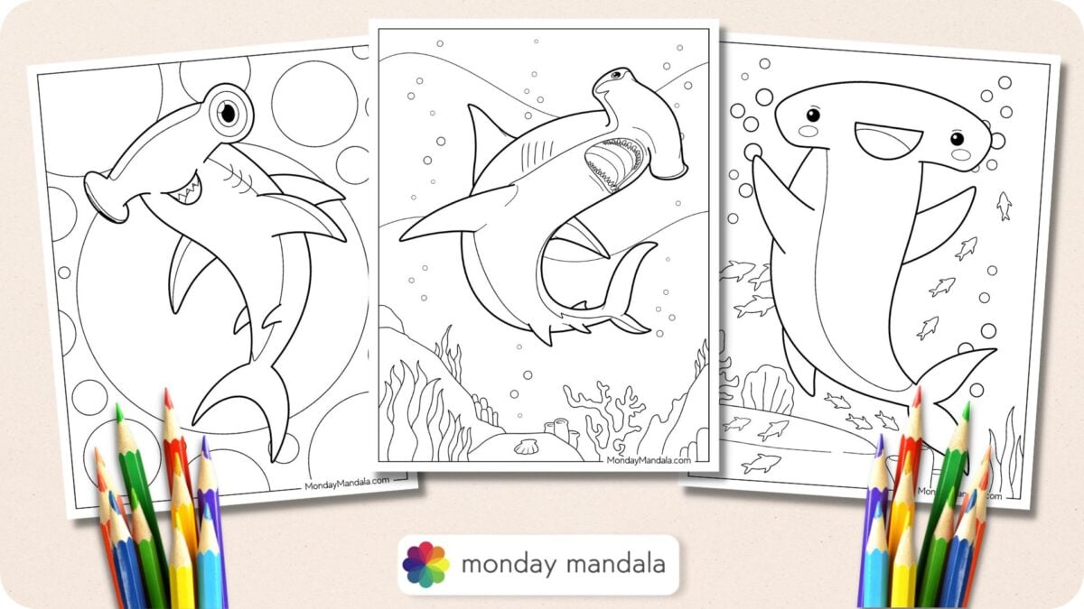 20 Hammerhead Shark Coloring Pages (Free PDF Printables)