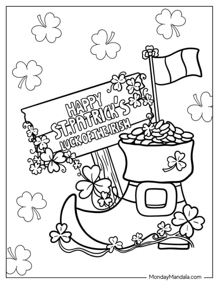 St. Patrick's Day Coloring Pages (Free PDF Printables)