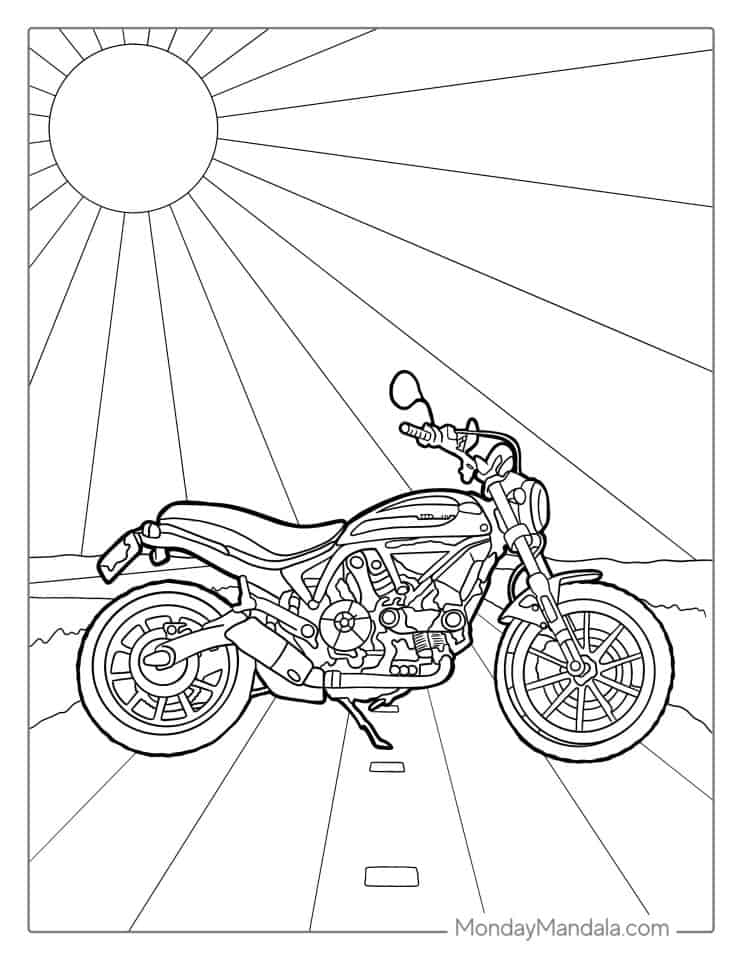 24 Motorcycle Coloring Pages (Free PDF Printables)
