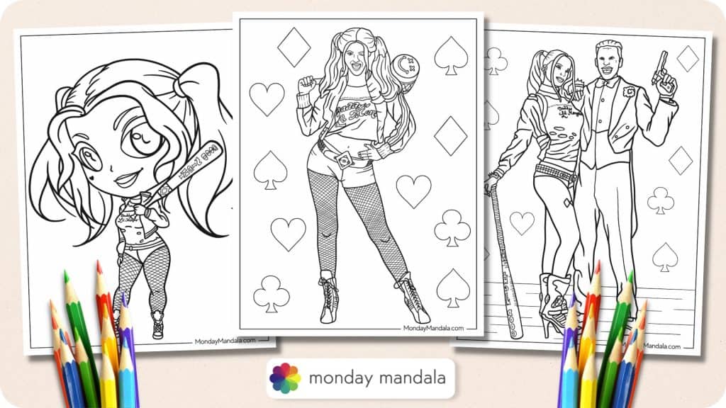 20 Harley Quinn Coloring Pages (Free PDF Printables)