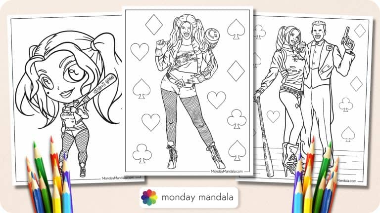 20 Harley Quinn Coloring Pages (Free PDF Printables)