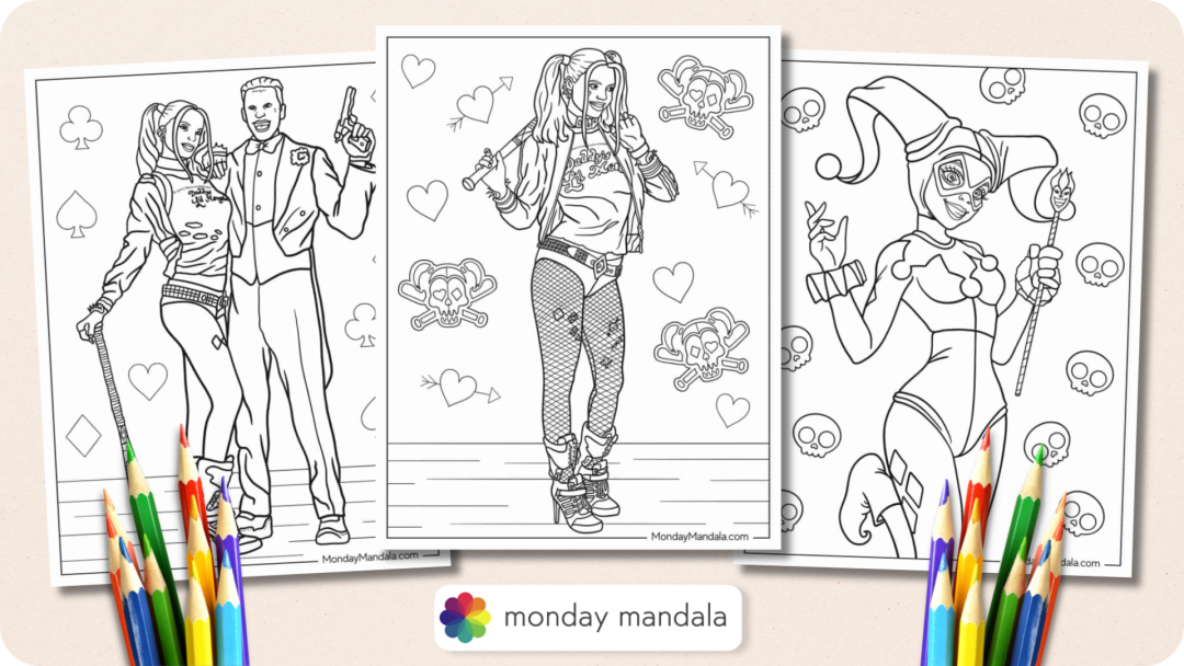 20 Harley Quinn Coloring Pages (Free PDF Printables)