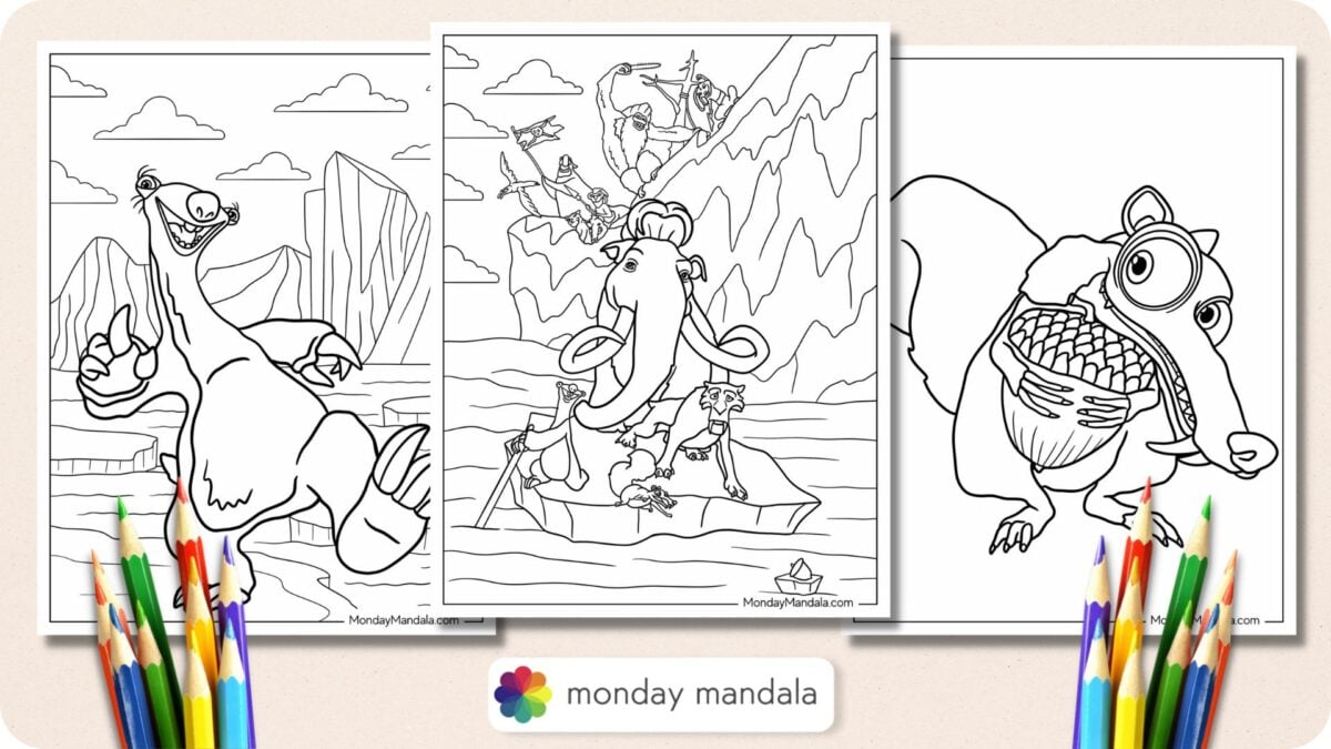 20 Ice Age Coloring Pages Free Pdf Printables