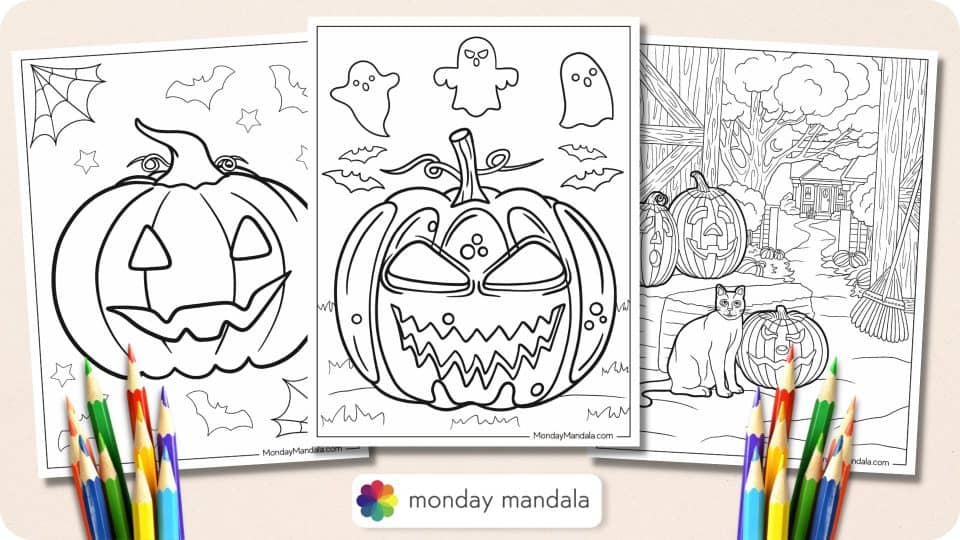 22 Jack-O-Lantern Coloring Pages (Free PDF Printables)