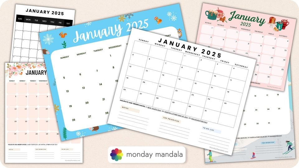 January 2027 Calendar (52 Free PDF Printables)