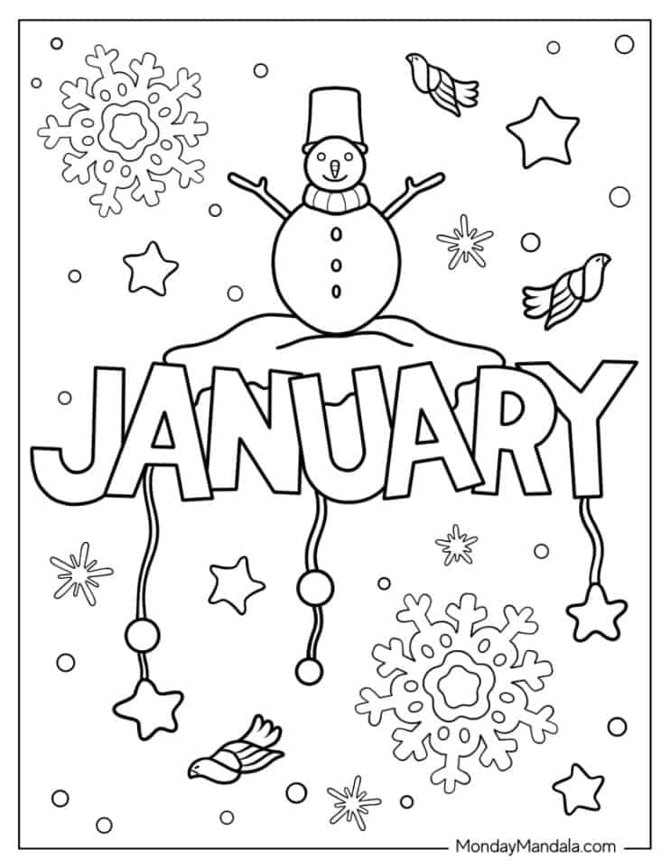 60 Winter Coloring Pages (Free PDF Printables)