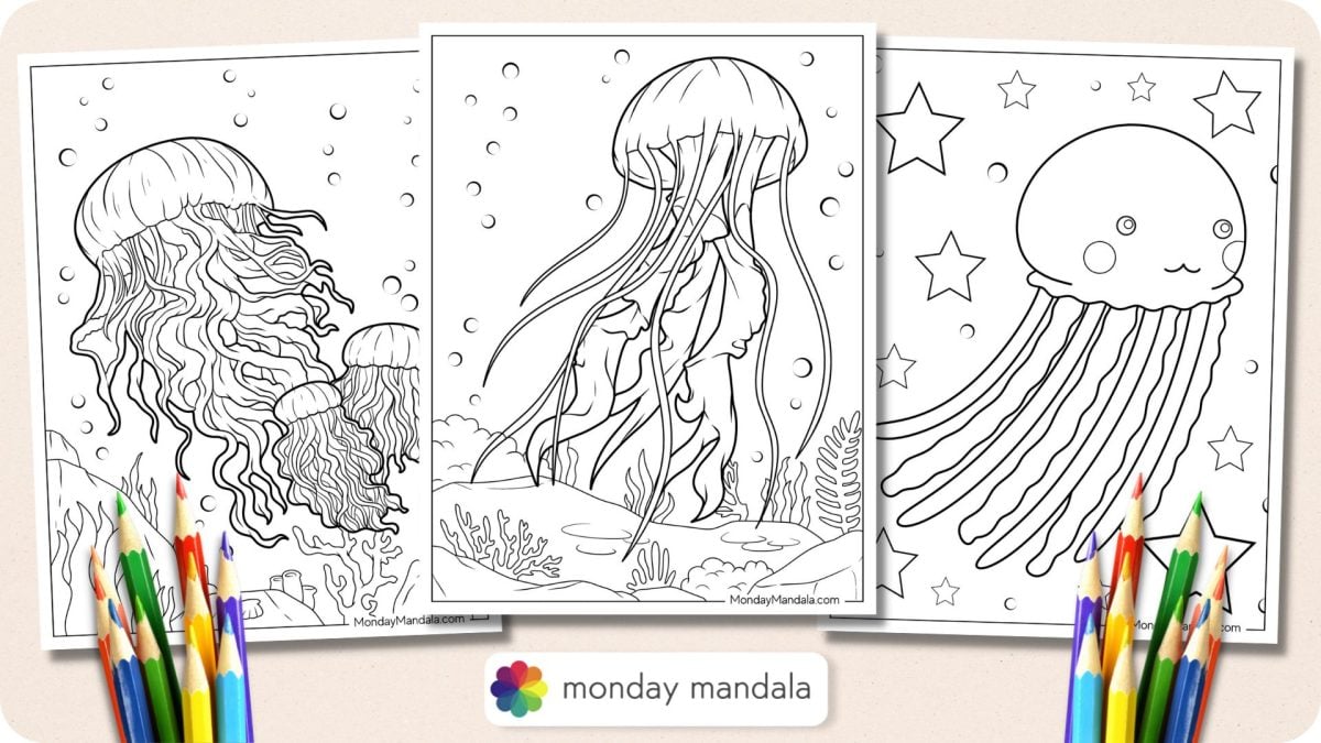 22 Jellyfish Coloring Pages (Free PDF Printables)