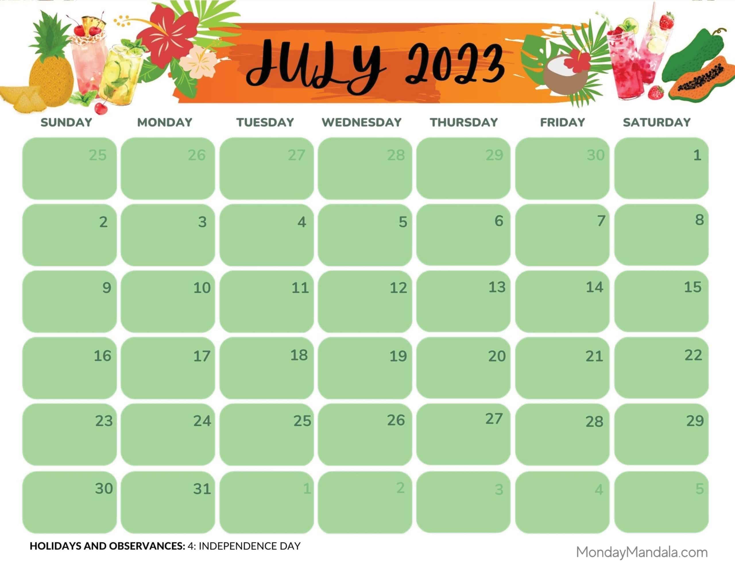 July 2023 Printable Calendar (52 Free PDF Printables)