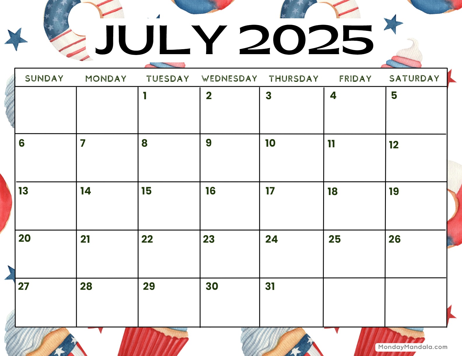 July 2025 Printable Calendar 52 Free PDF Printables 