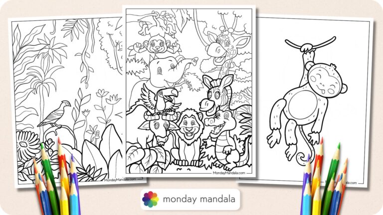 20 Jungle Coloring Pages (Free PDF Printables)
