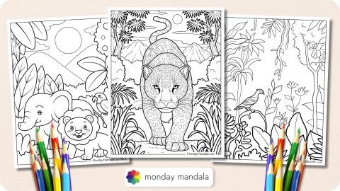 33 Jungle Coloring Pages (Free PDF Printables)