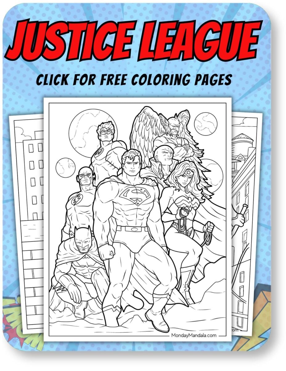 800 Superhero Coloring Pages (Free PDF Printables)