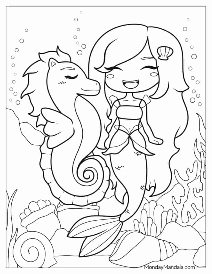 20 Seahorse Coloring Pages (Free PDF Printables)