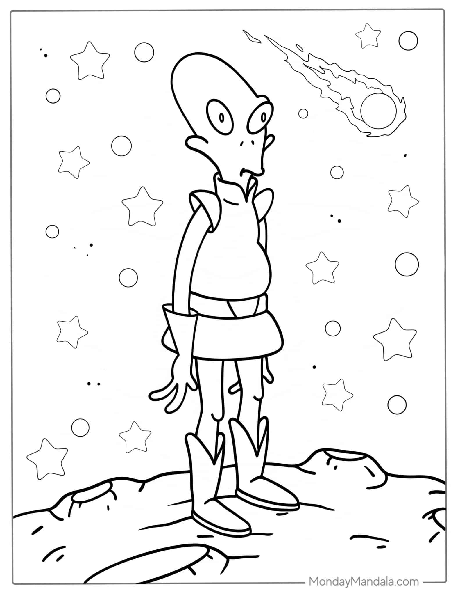 20 Alien Coloring Pages (Free PDF Printables)