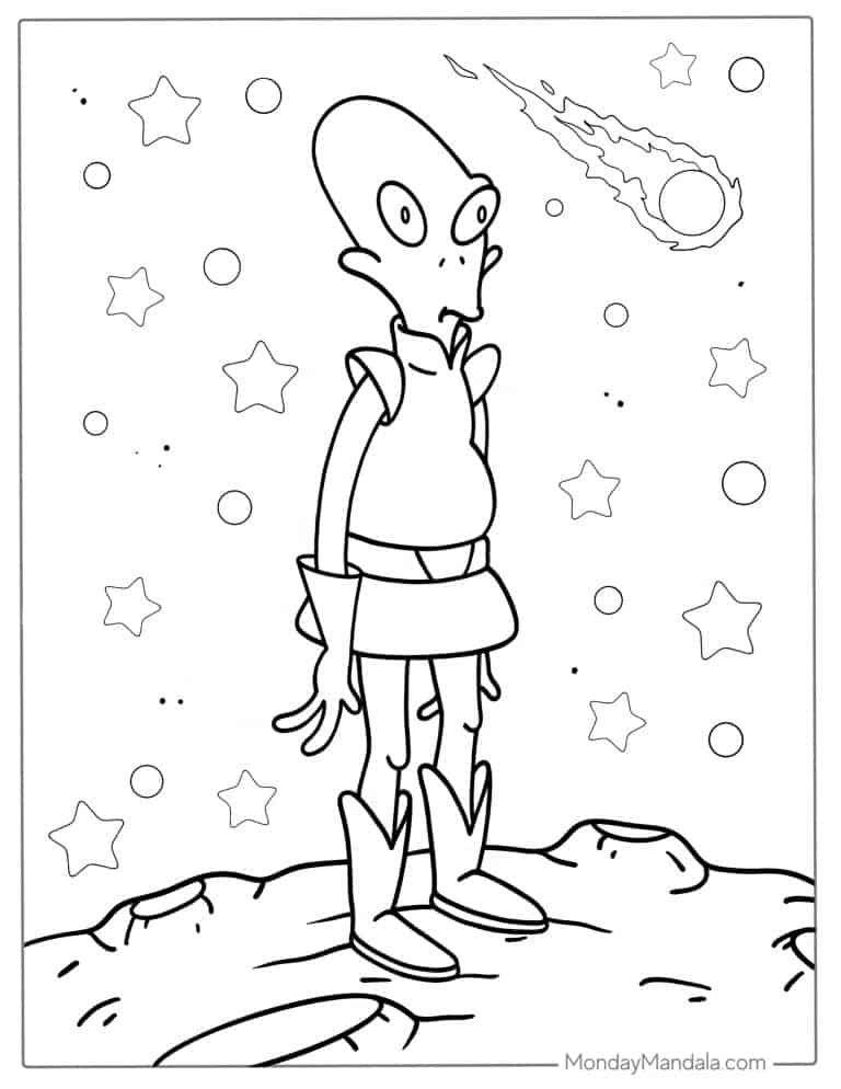 20 Alien Coloring Pages (Free PDF Printables)