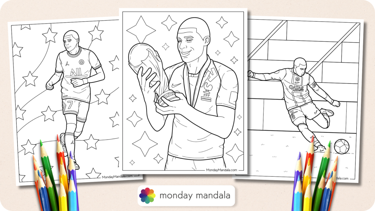 18 Kylian Mbappé Coloring Pages (Free PDF Printables)