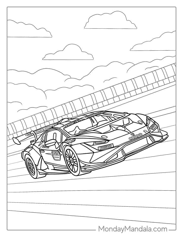 30 Race Car Coloring Pages (Free PDF Printables)