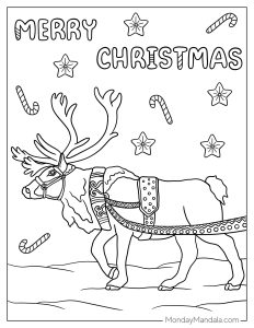 42 Reindeer Coloring Pages (Free PDF Printables)