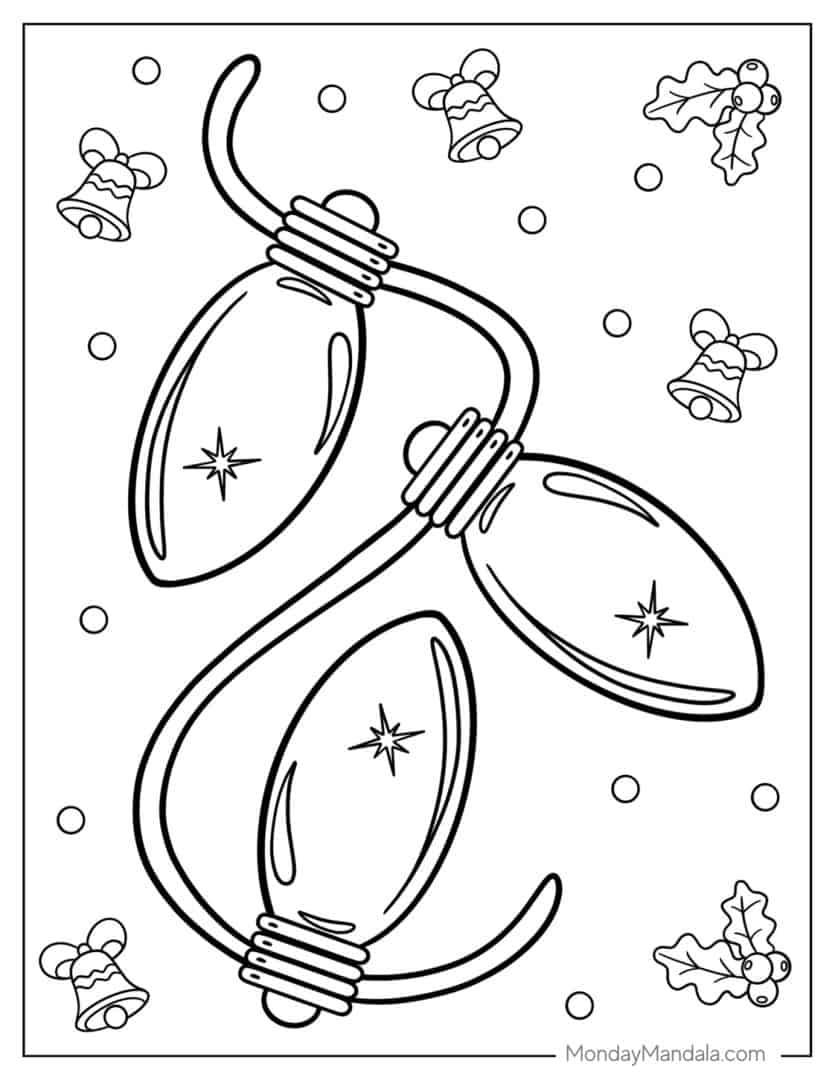 31 Christmas Lights Coloring Pages (Free PDF Printables)