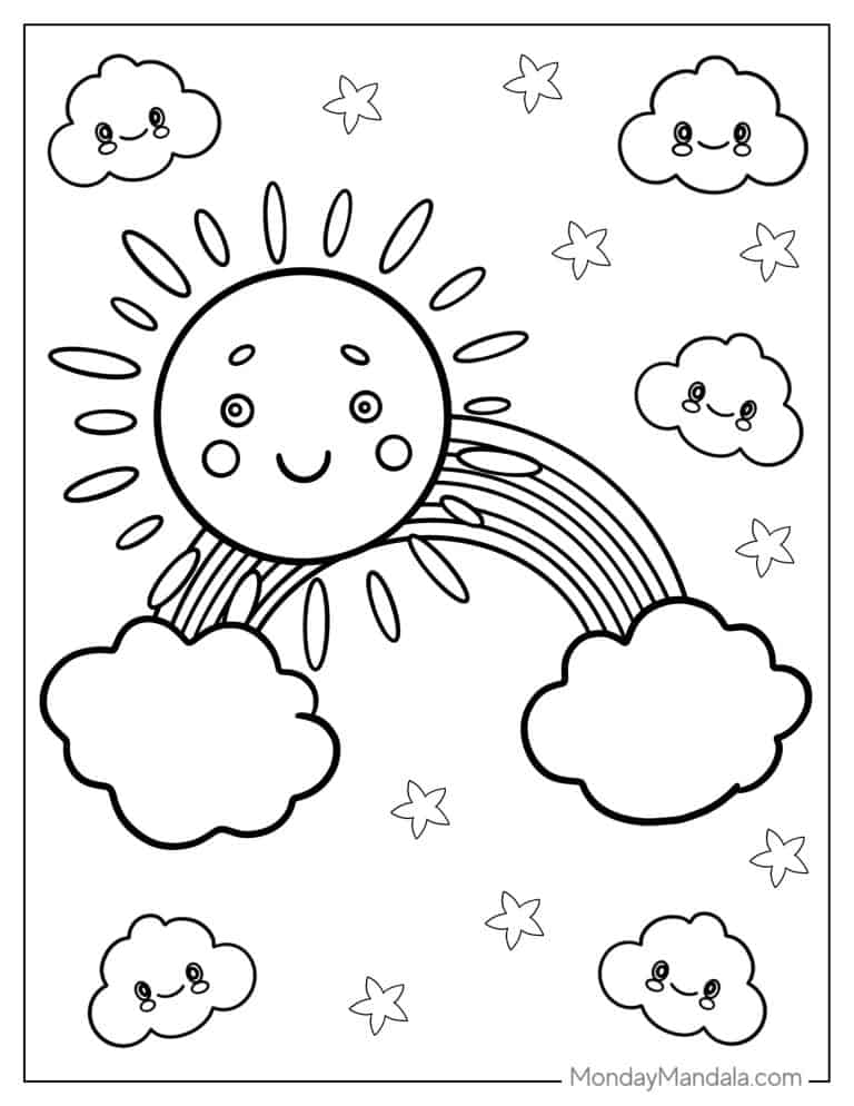 39 Rainbow Coloring Pages (Free PDF Printables)