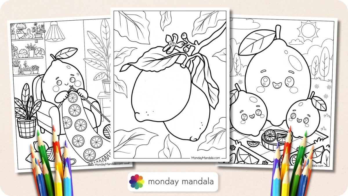 24 Lemon Coloring Pages (Free PDF Printables)