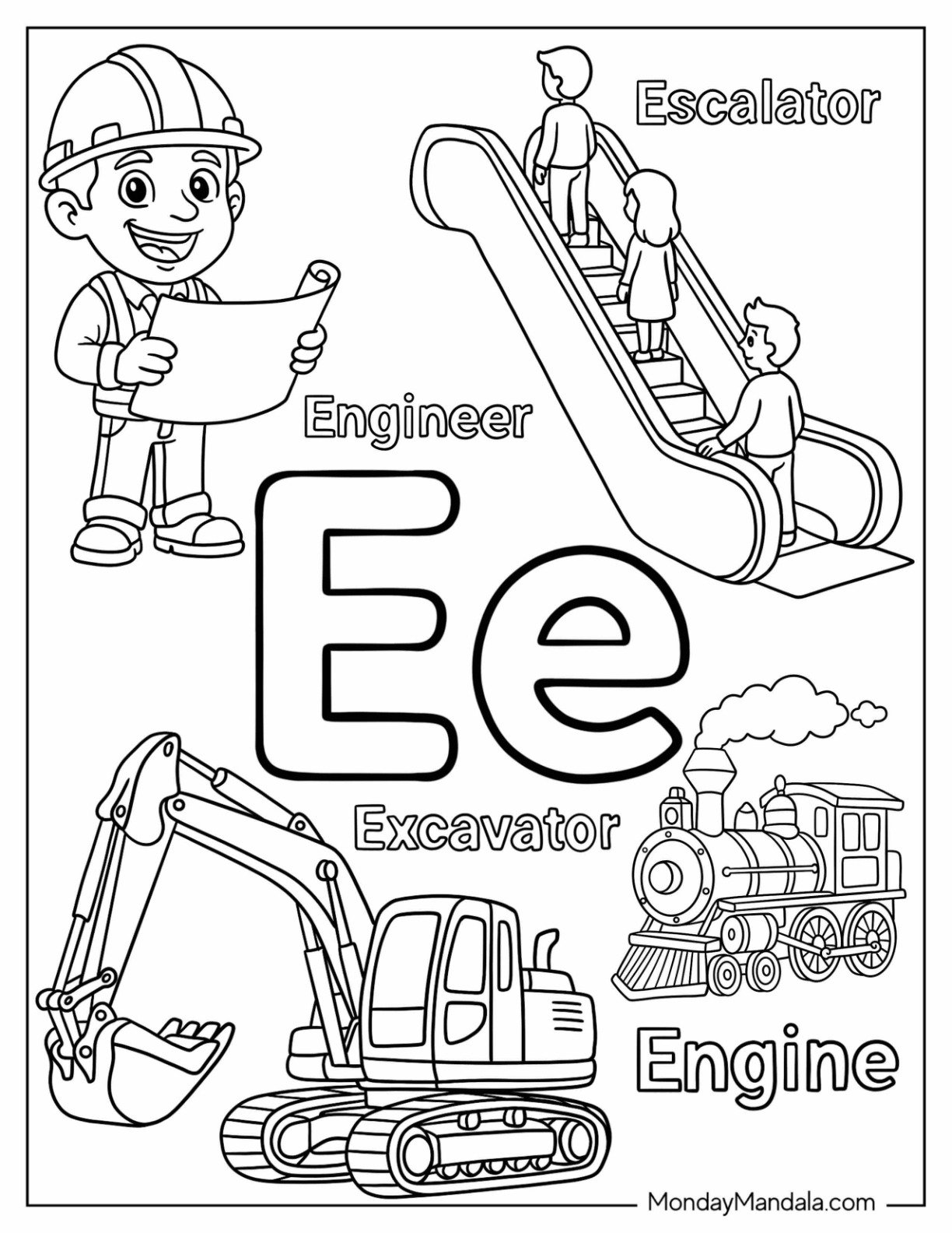 20 Letter E Coloring Pages (Free PDF Printables)