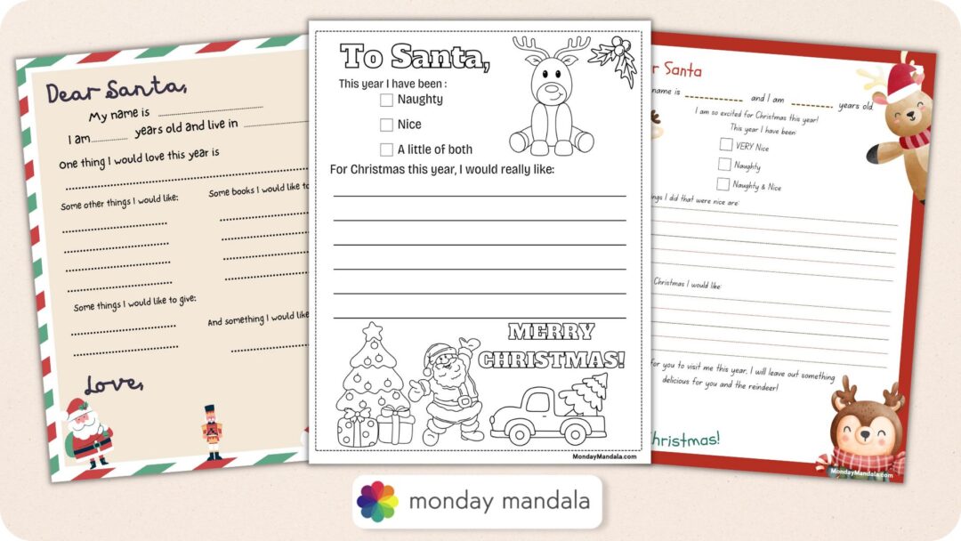 30 Letter To Santa Templates (Free PDF Printables)