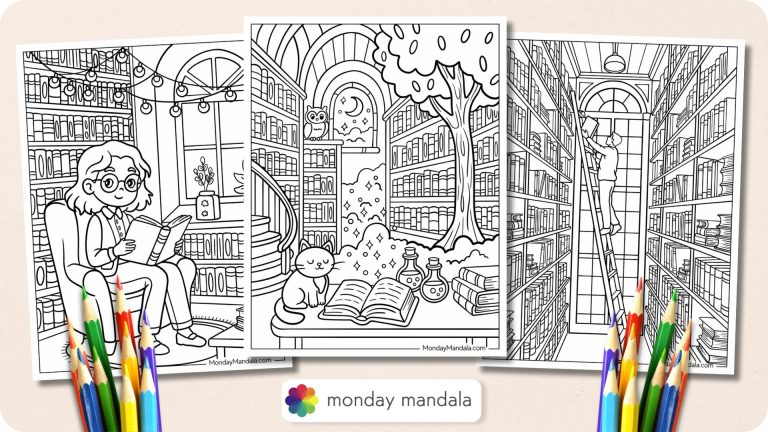 22 Library Coloring Pages (Free PDF Printables)