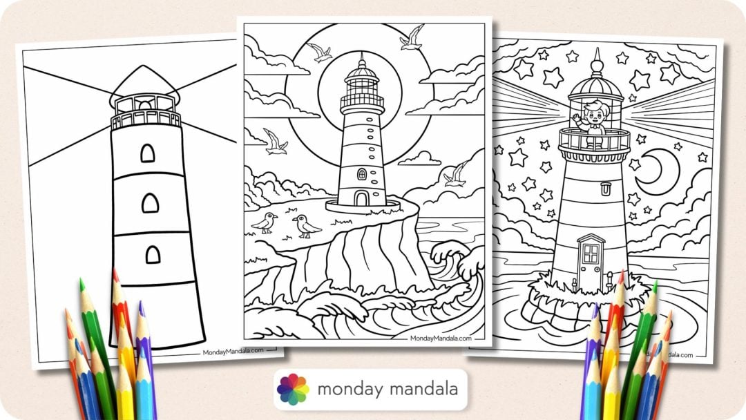 28 Lighthouse Coloring Pages (Free PDF Printables)
