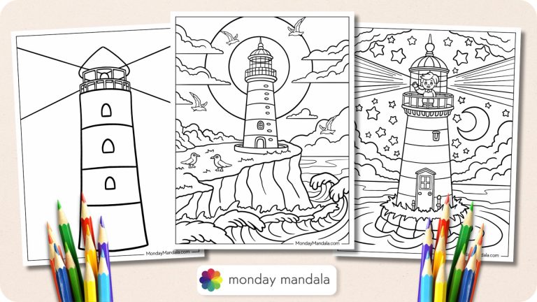 28 Lighthouse Coloring Pages (Free PDF Printables)