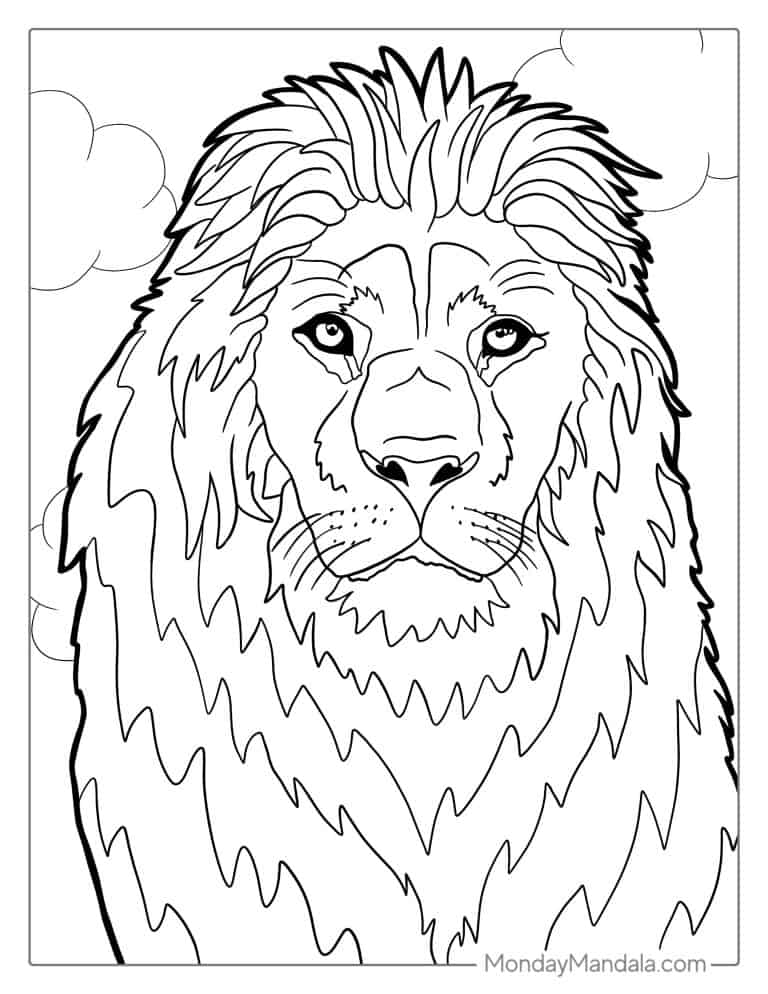 28 Lion Coloring Pages (Free PDF Printables)