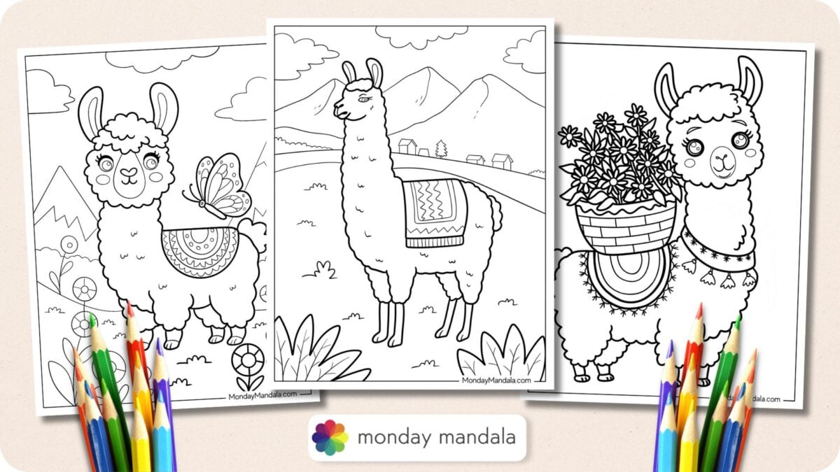 34 Llama Coloring Pages (Free PDF Printables)