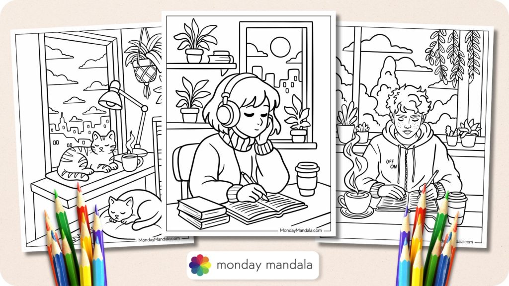 20 Lofi Coloring Pages (Free PDF Printables)