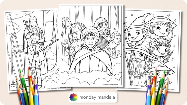 20 Lord Of The Rings Coloring Pages (Free PDF Printables)
