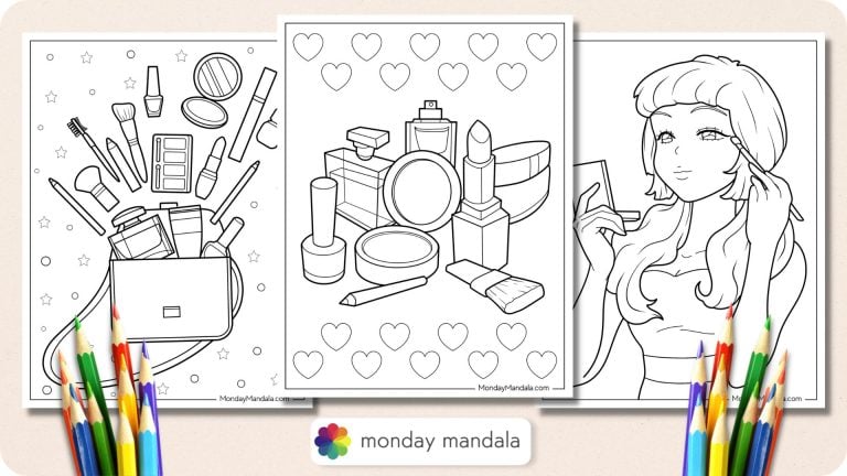 20 Makeup Coloring Pages (Free PDF Printables)