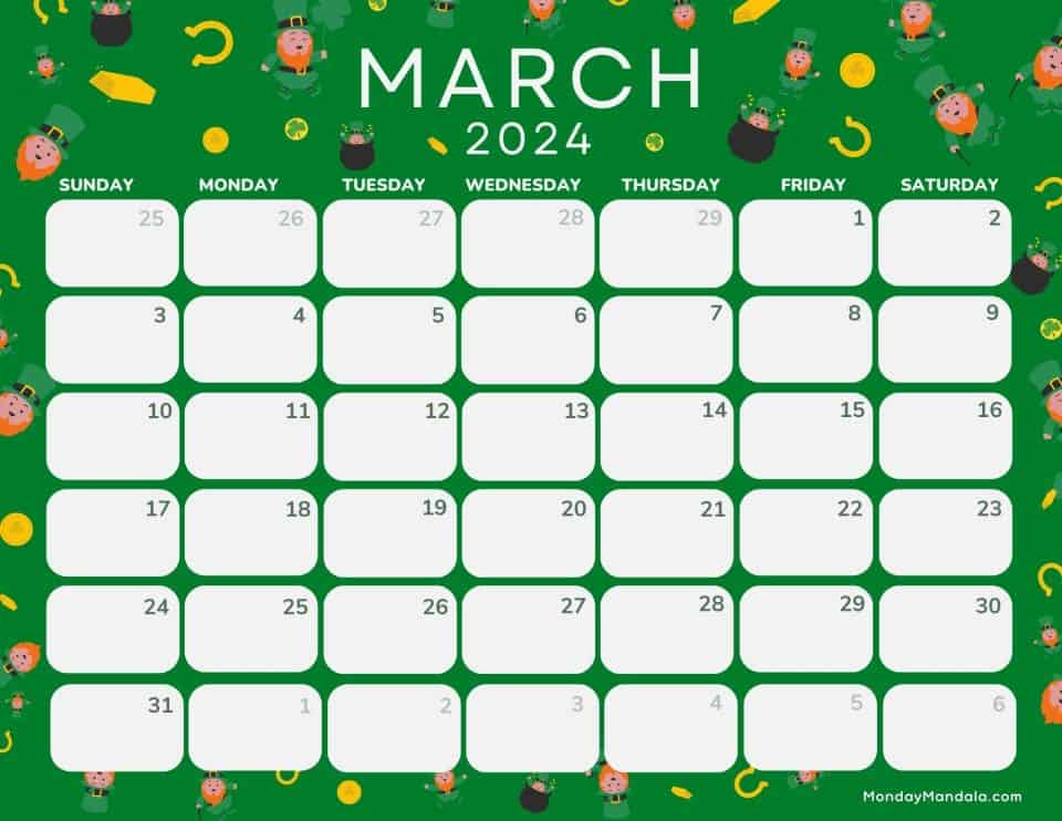 52 March 2024 Calendars (Free PDF Printables)